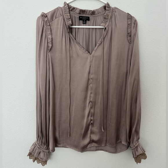 Current Air | Tops | Current Air Long Sleeved Detailed Champagne Blouse ...